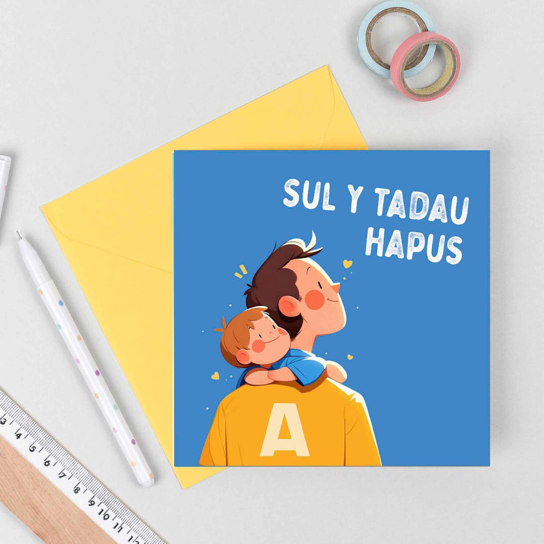 Welsh Father's Day Card: Sul Y Tadau Hapus - Etsy