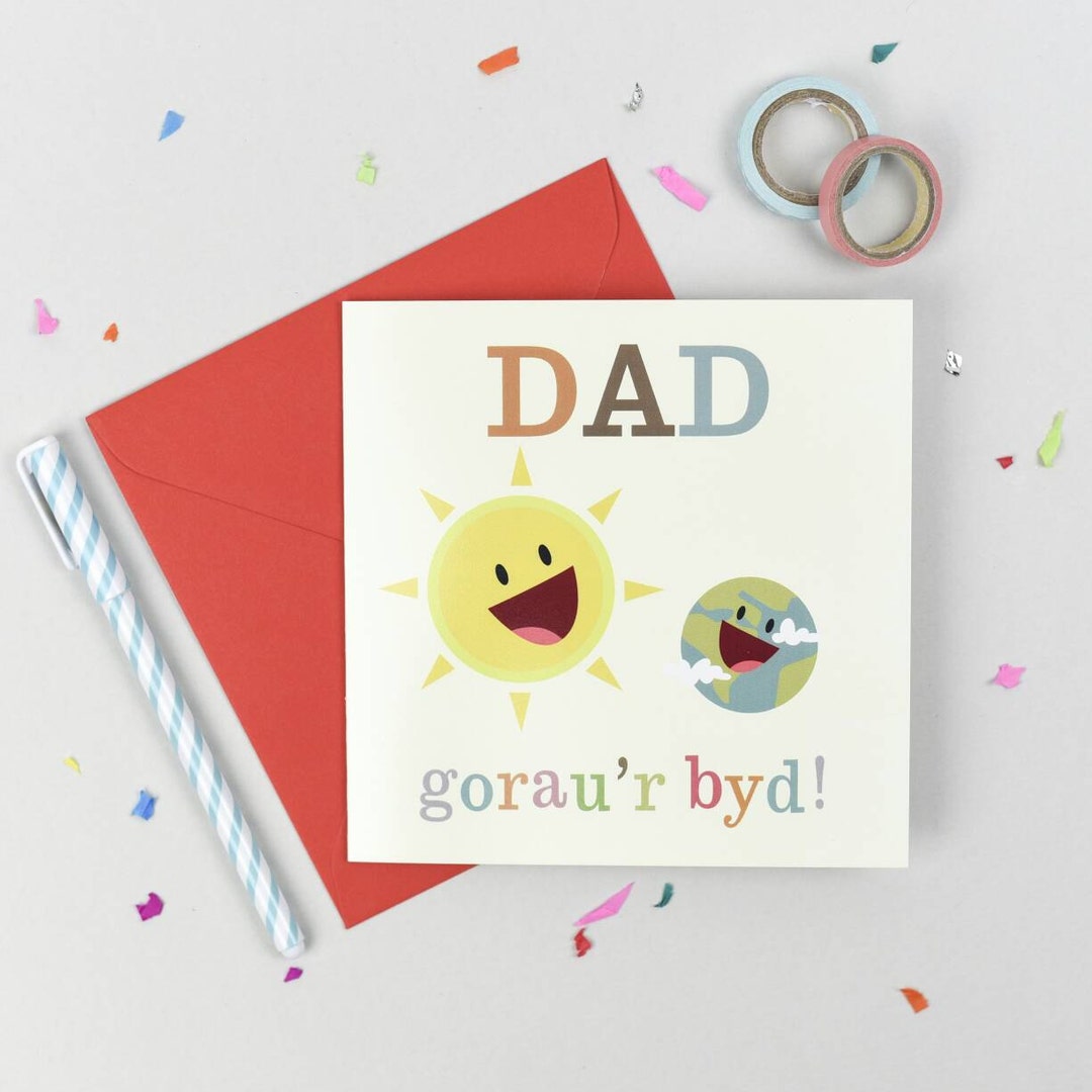 Welsh Father's Day Card, Dad Gorau'r Byd!best Dad in the World ...