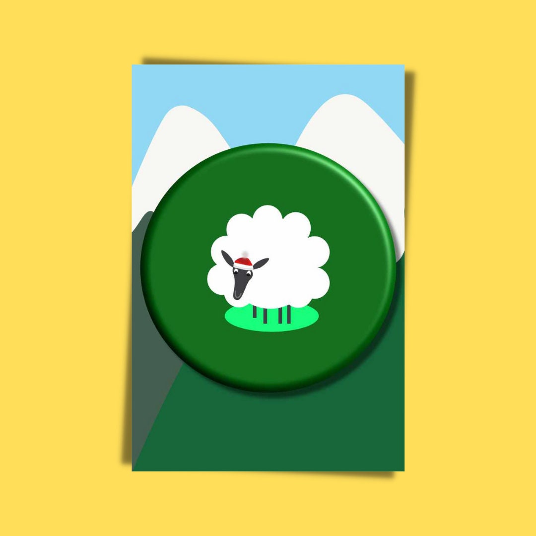 Welsh Sheep Badge Welsh Gift 45mm Badge Gwil the Green - Etsy UK