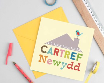 Cartref Newydd new Home WELSH Happy New Home Greeting Card, Welsh Home ...