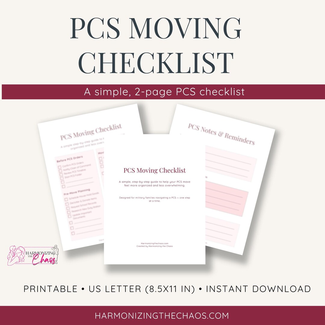 PCS Moving Checklist | Military Move Planner Printable - Etsy