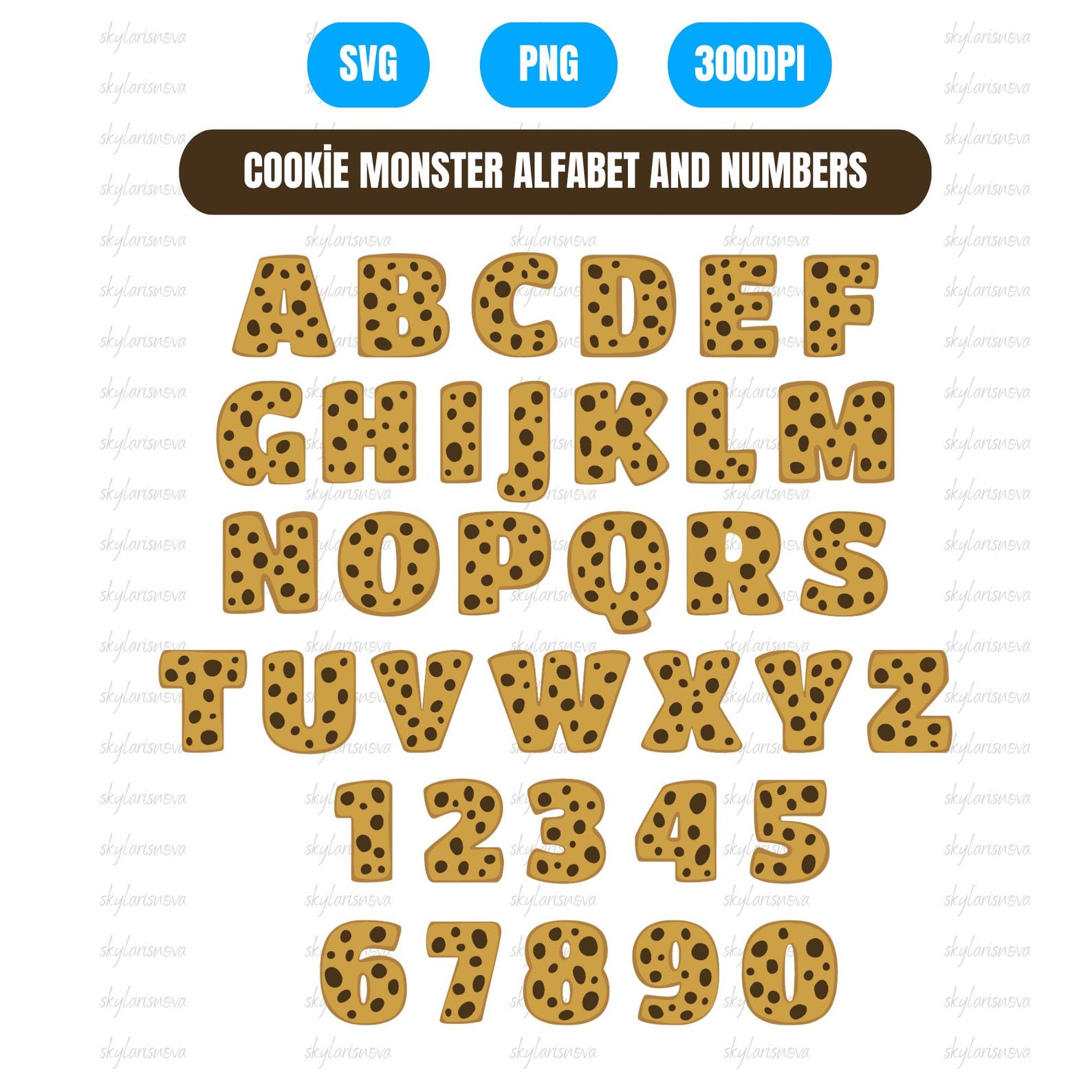 Cookie Font Monster Style Cookie Font SVG PNG AI - Etsy