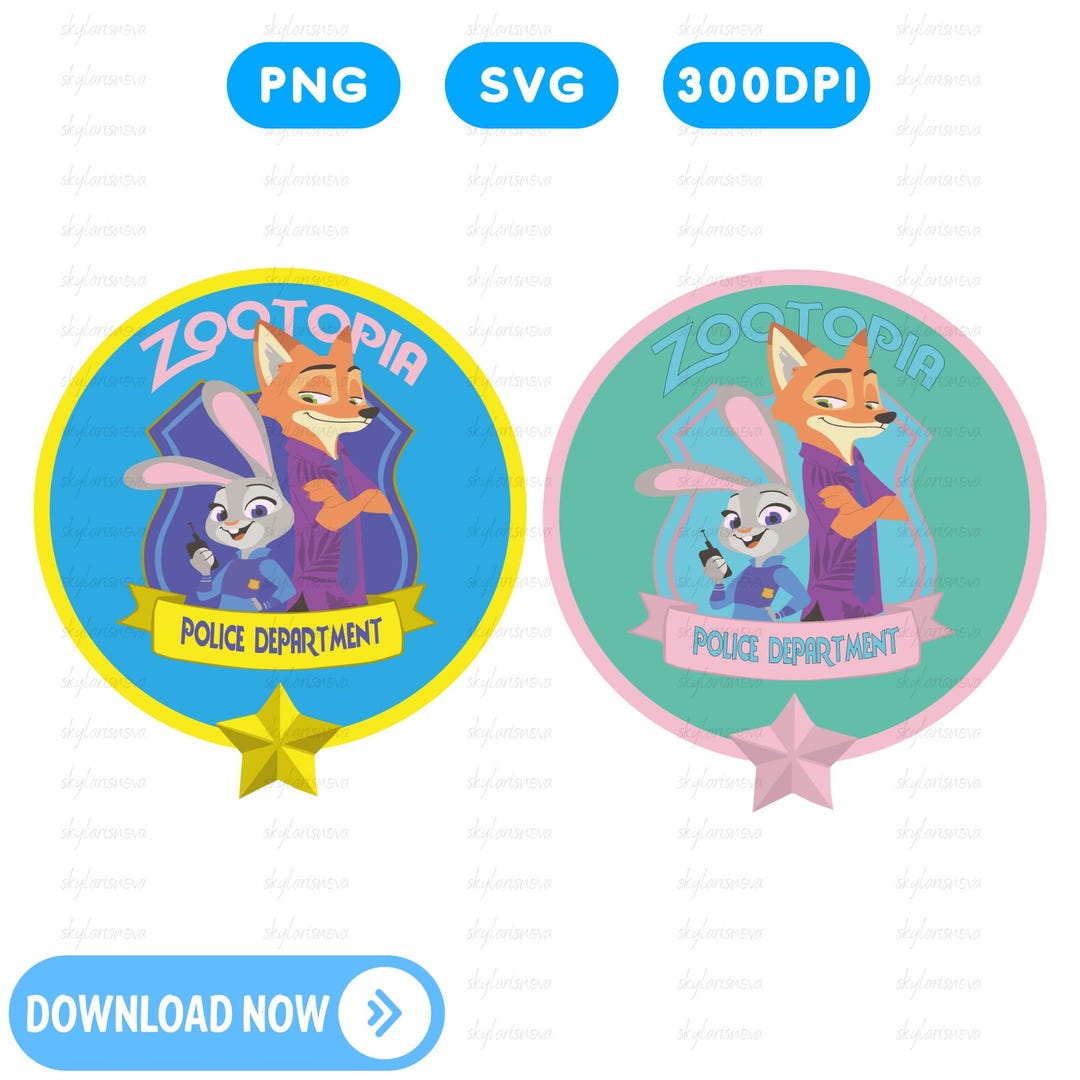 Judy Hopps and Nick Wilde Art, Zootopia Inspired Design (PNG, SVG ...