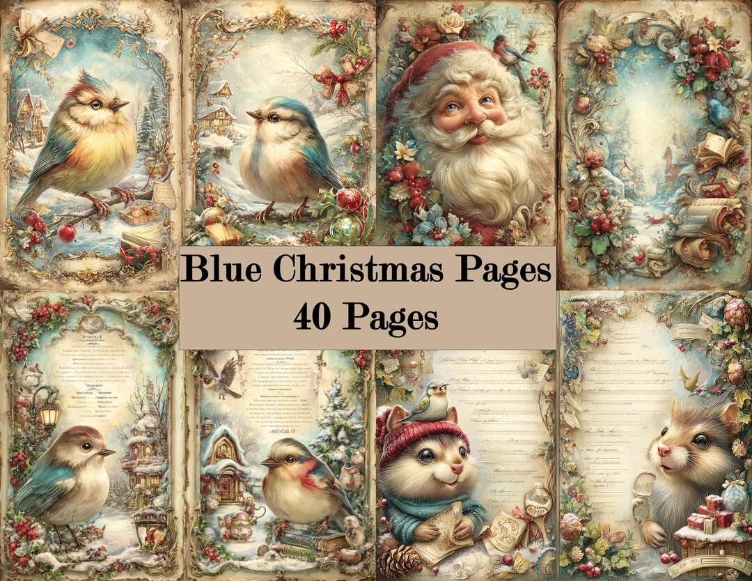 40 Printable Christmas Journal Pages, Junk Journal Holiday Paper ...