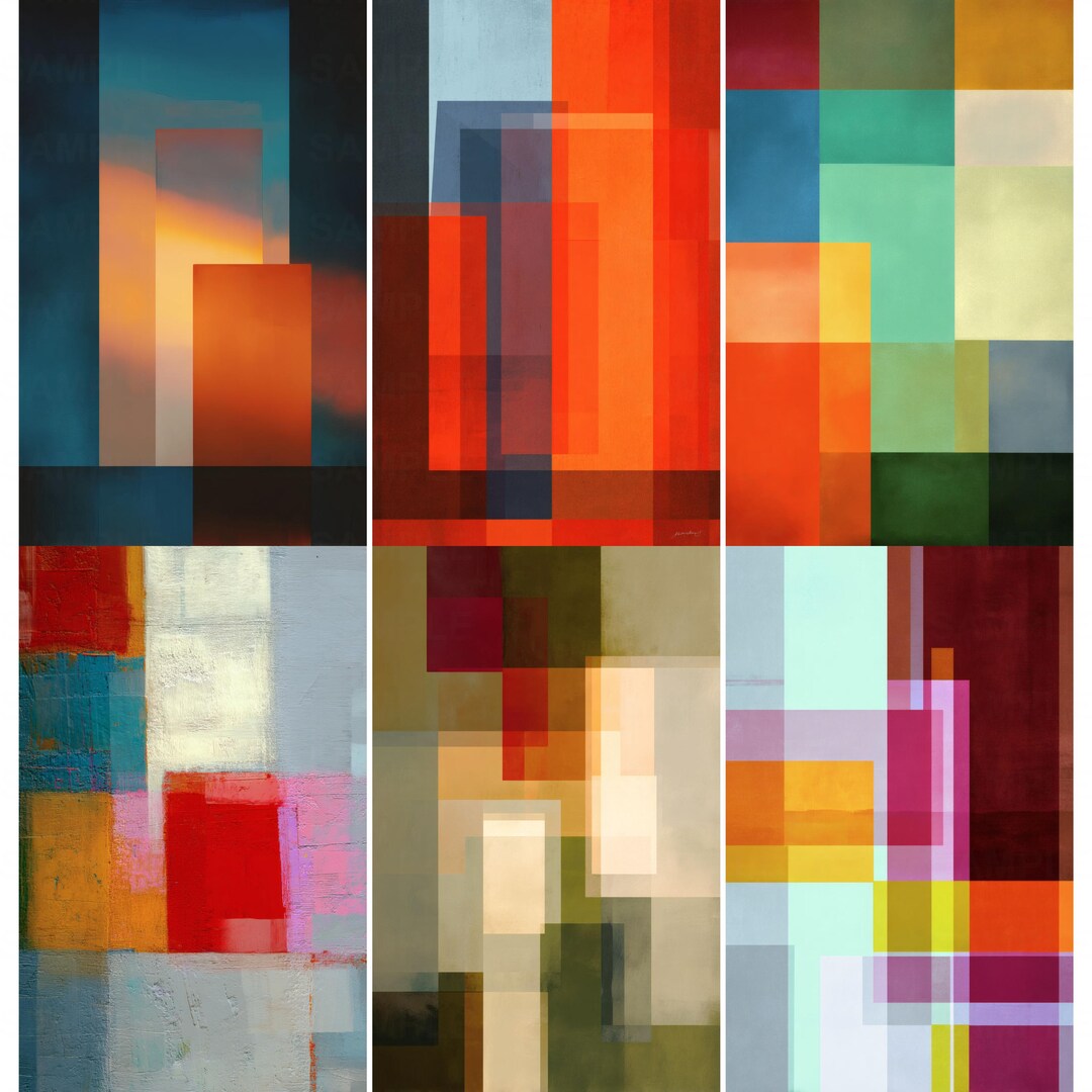 Abstract Junk Journal Pages, Minimalist Art Backgrounds, Modern Color ...