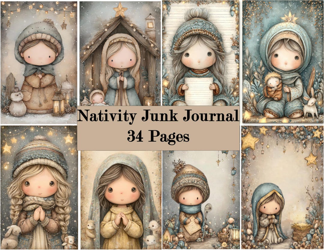 34 Nativity Journal, Soft Christian Art Prints, Aesthetic Religious ...