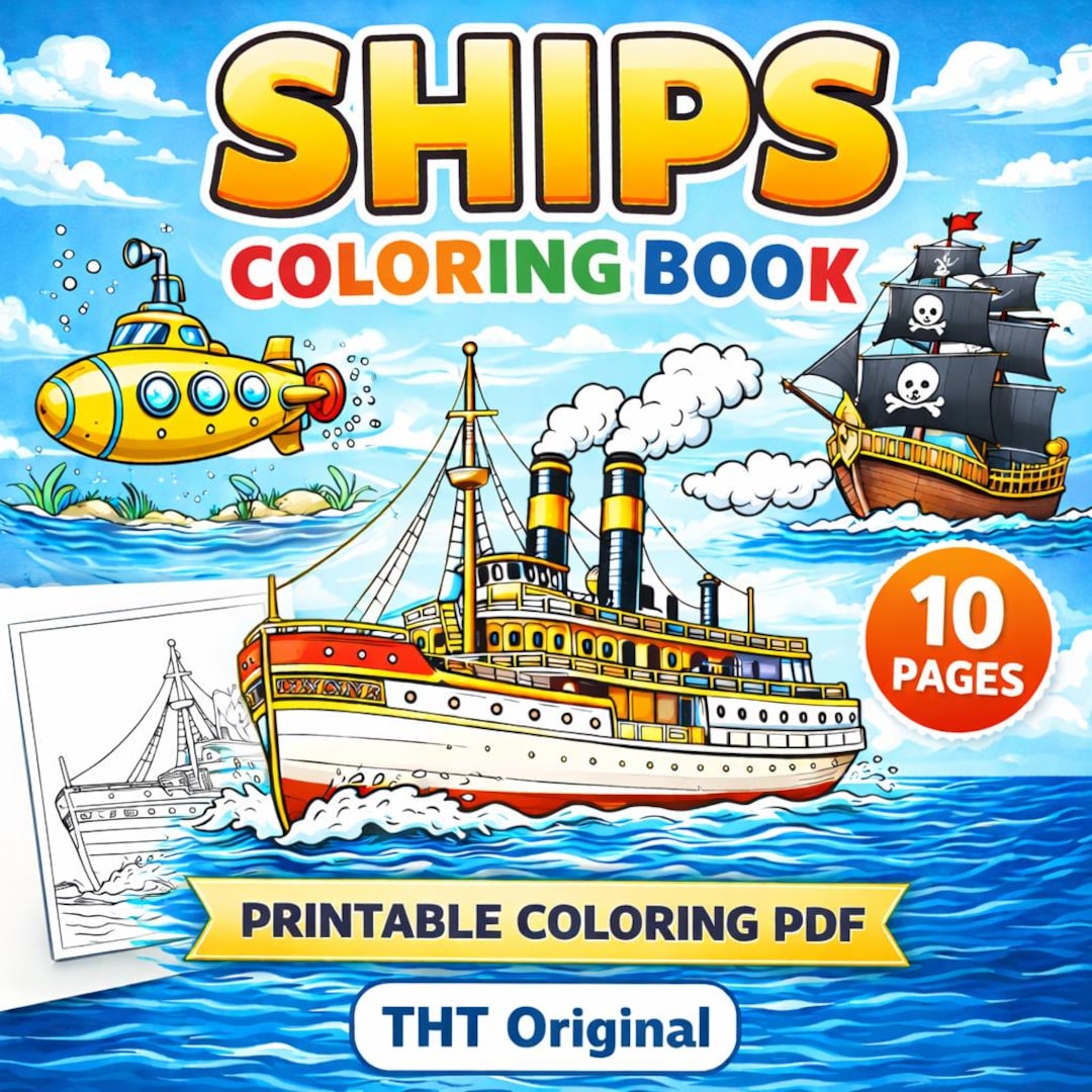 Ships Coloring Book | 10 Coloring Pages (digital Download) - Etsy