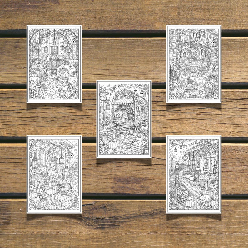 Autumn Corners Cozy Series Coloring Book #8 – 25 Whimsical Designs (PDF ...