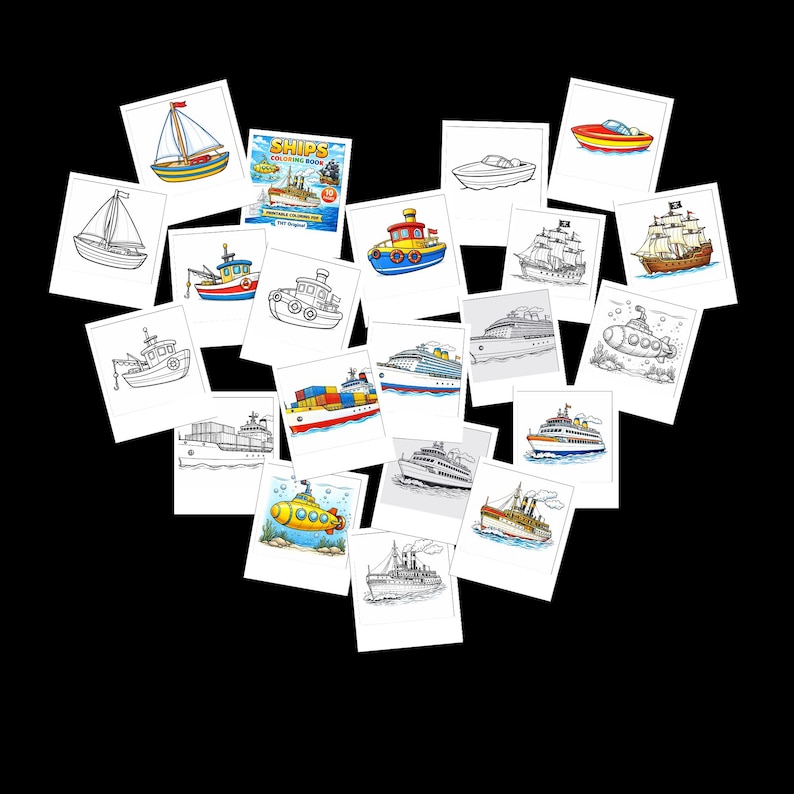 Ships Coloring Book | 10 Coloring Pages (digital Download) - Etsy