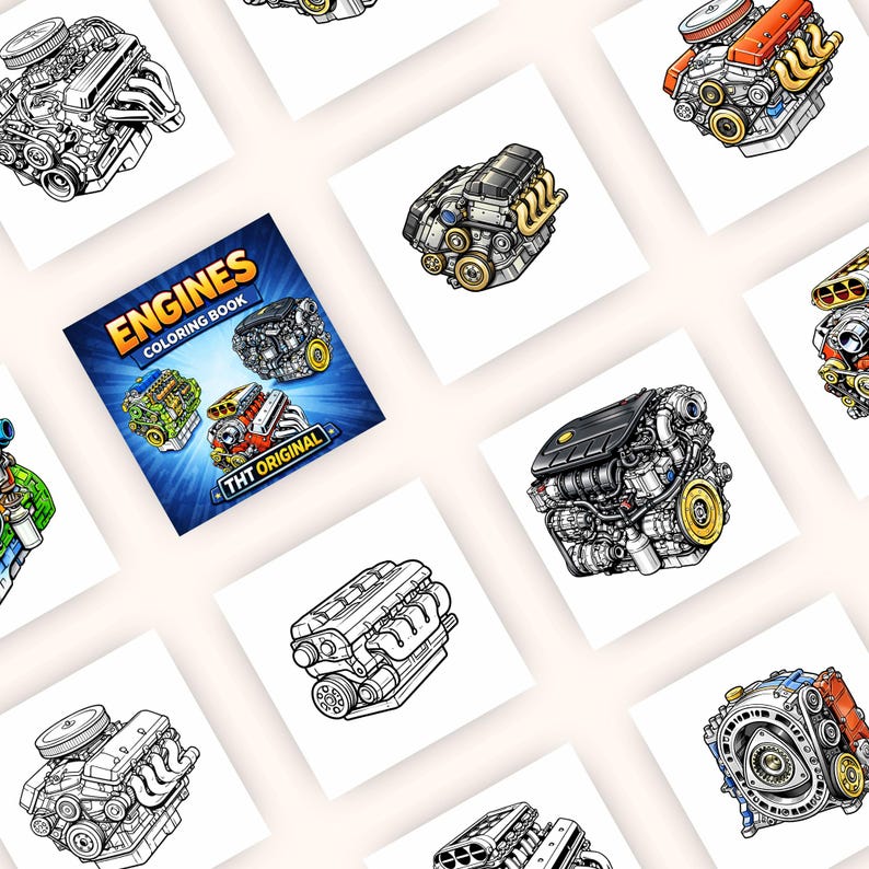 Engines Coloring Book – Printable Engine Coloring Pages for Kids, Teens ...