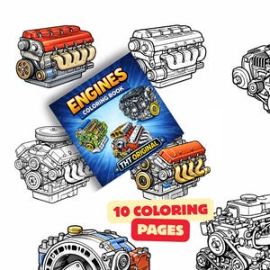 Car Engine Coloring Pages - Etsy UK