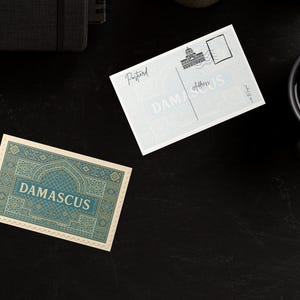 Damascus Digital Postcard – Printable Postcard Art, City Stamp Design ...