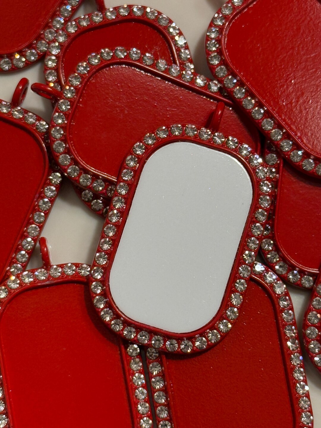 Red Rectangle Dog Tag Sublimation Pendant - Etsy