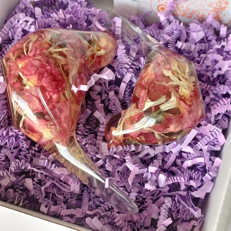 Two Resin Birds With Real Flowers, Floral Home Decor, Memorial Flower ...