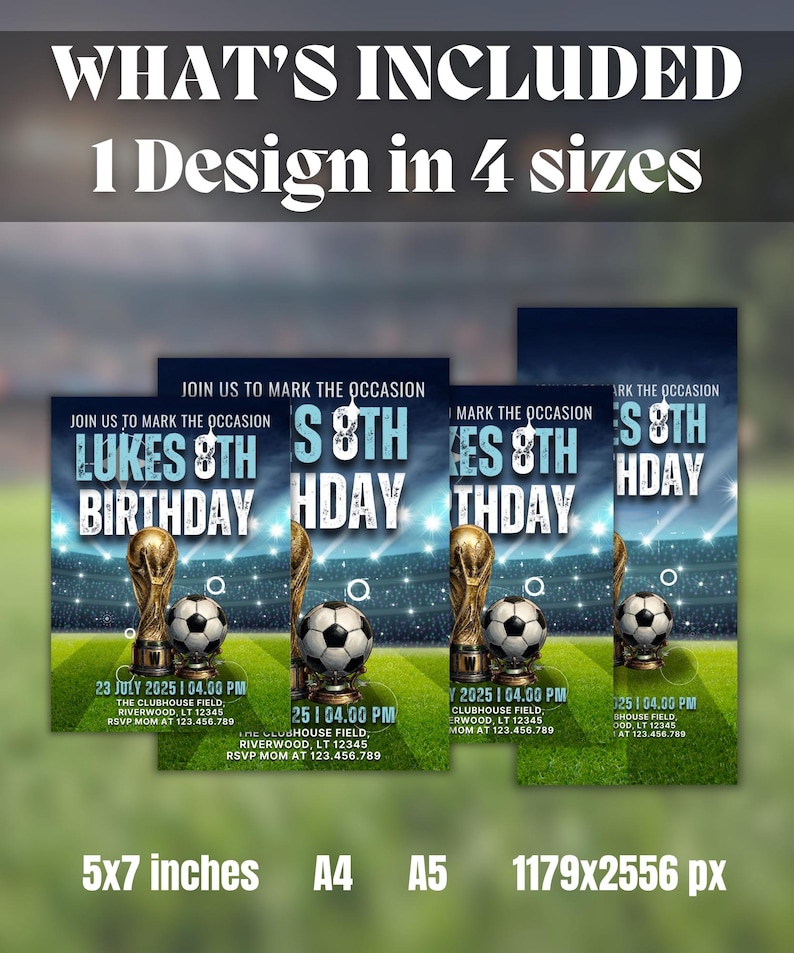 Animated World Cup Football Party Invitation, Editable Soccer Birthday ...