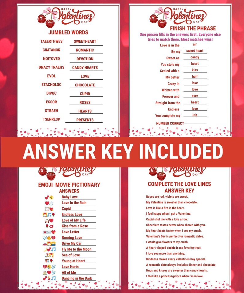 50 Valentines Day Games Digital Download, Printable Party Games for ...