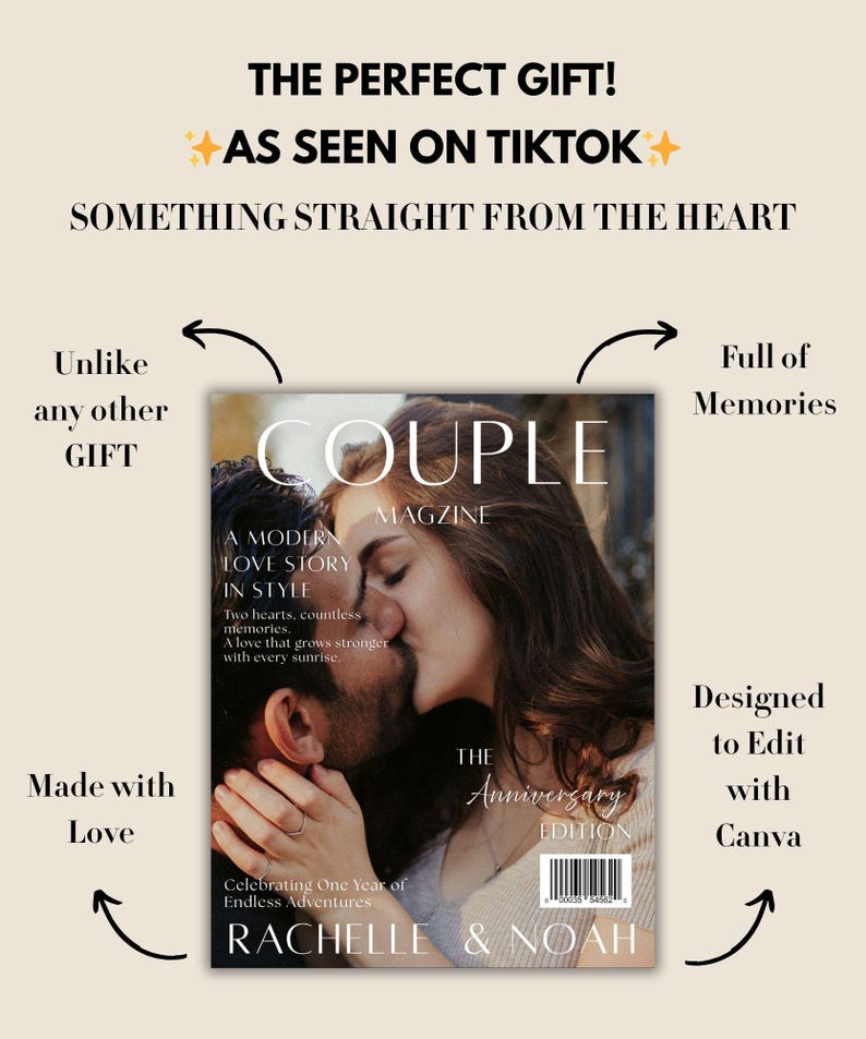Couples Magazine Canva Template, Editable Couple Magazine, Anniversary ...