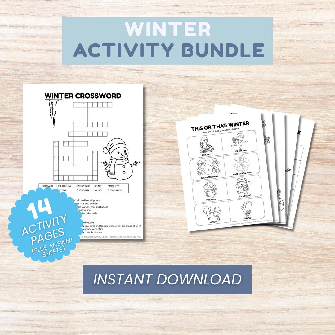 Winter Activity Bundle | Printable Winter Games for Kids (digital ...