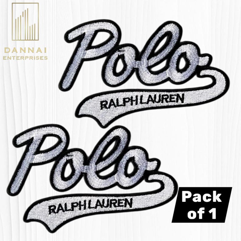 Polo Ralph Lauren Style White “POLO” Word Patch | Embroidered Iron-on ...
