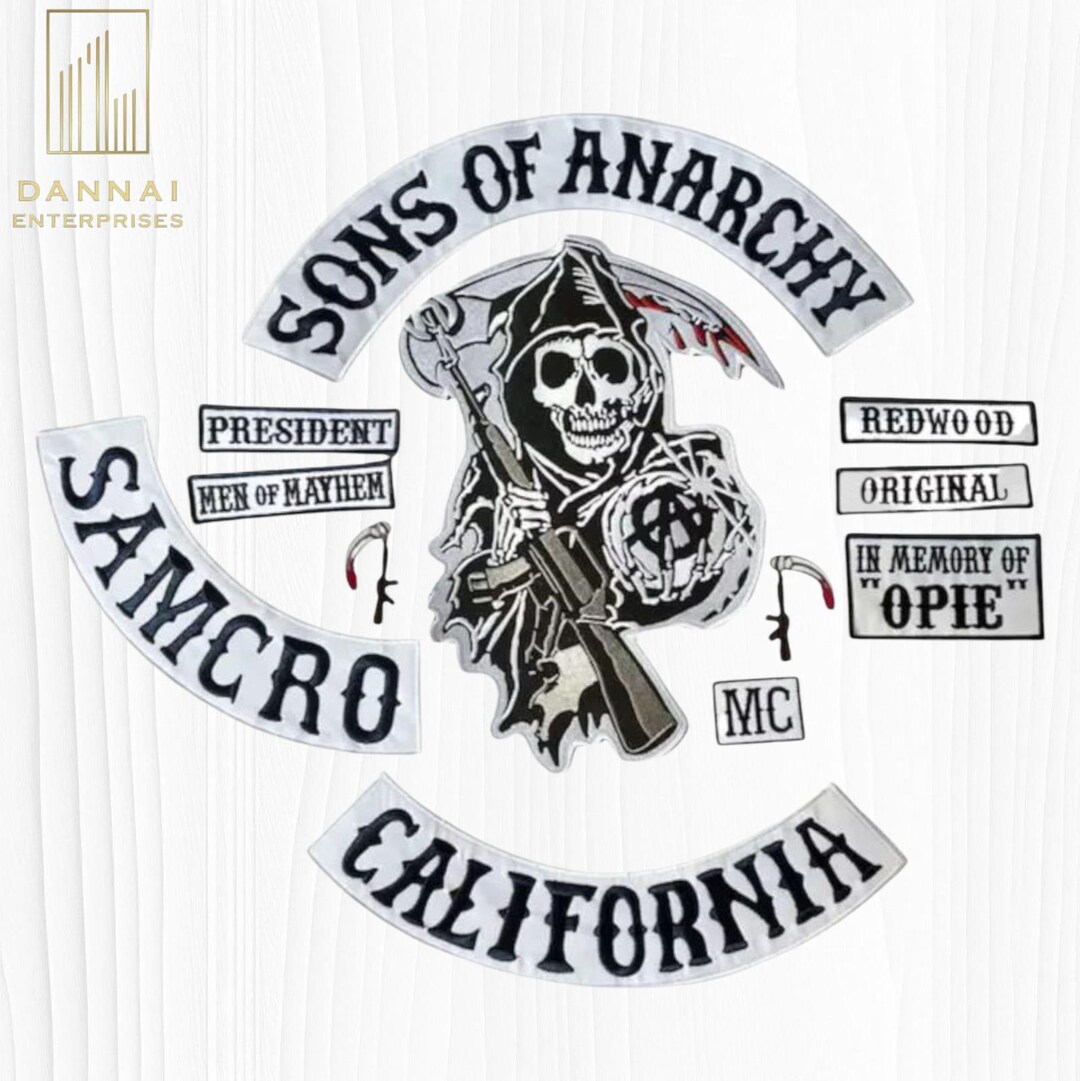 Sons of Anarchy SOA Embroidered Patch – Set of 12 – Free Delivery - Etsy