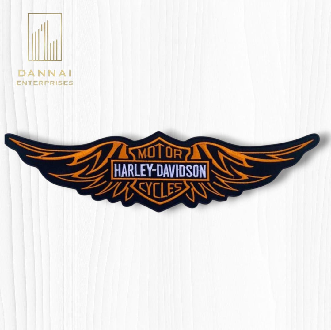 Harley-davidson Large 15” Orange Wing | Embroidered Back Patch for ...