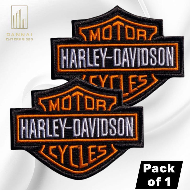 Harley-davidson 4” Orange Classic Logo Patch • Embroidered Motorcycle ...