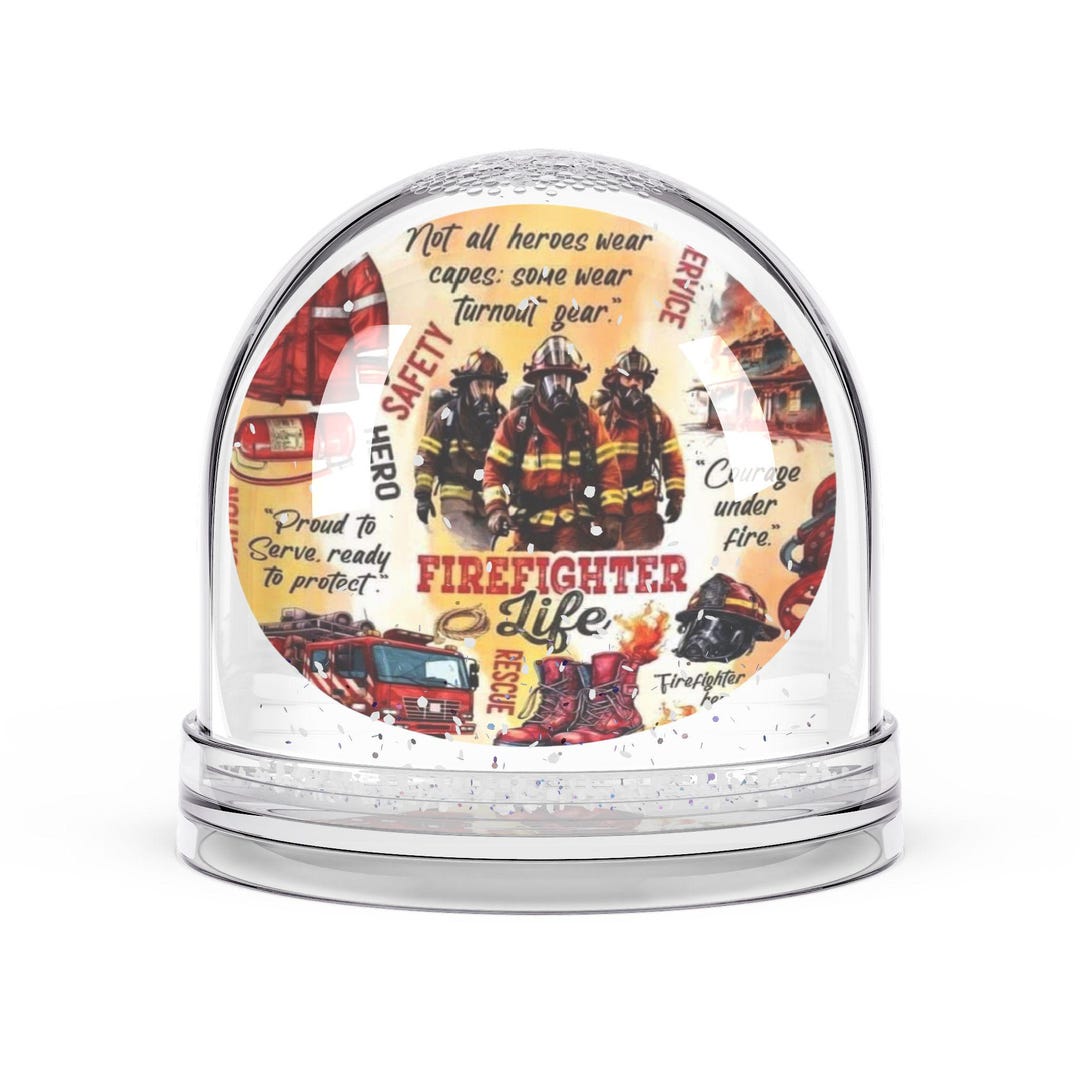 Firefighter Snow Globe, Hero Decor, Safety Inspiration - Etsy