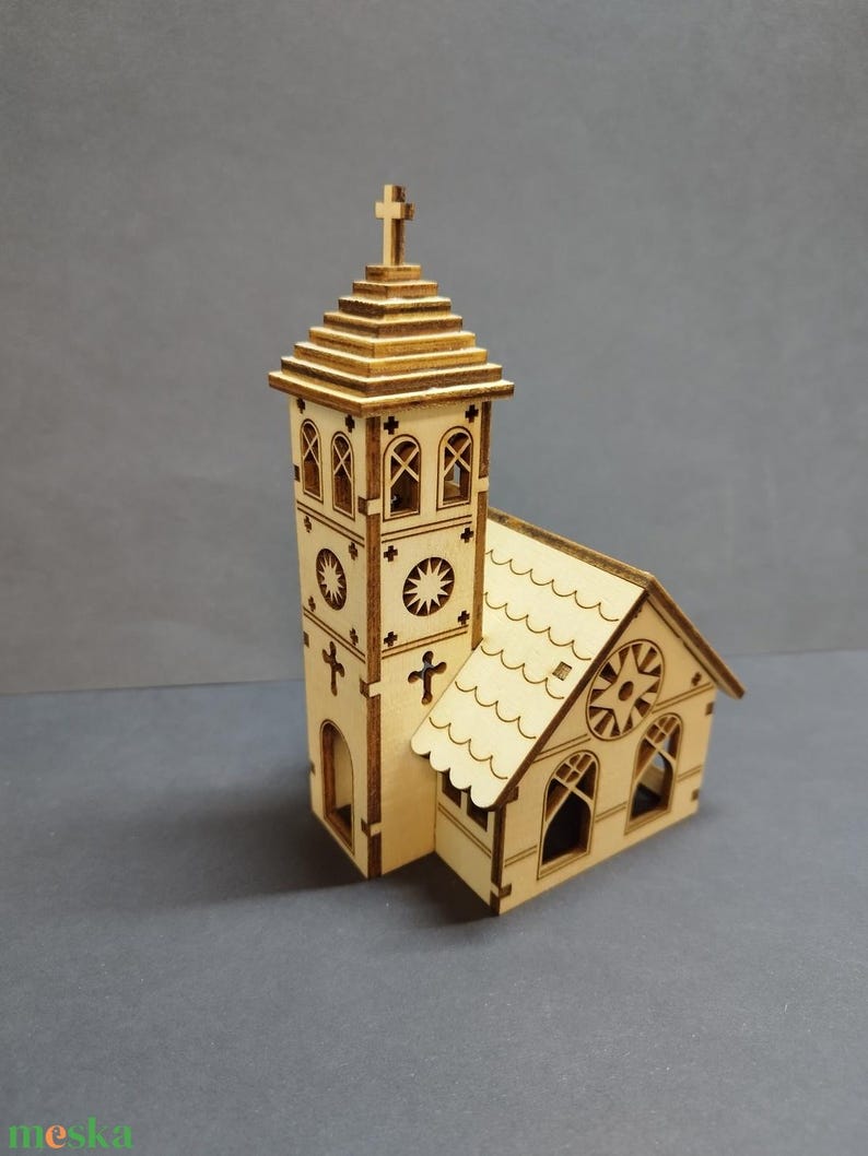 Church Plywood Template SVG | Laser Cut Religious Building | Digital ...