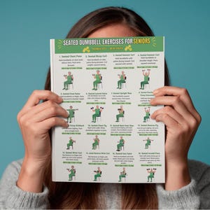Seated Dumbbell Exercises for Seniors PDF| Chair Workout Chart for ...