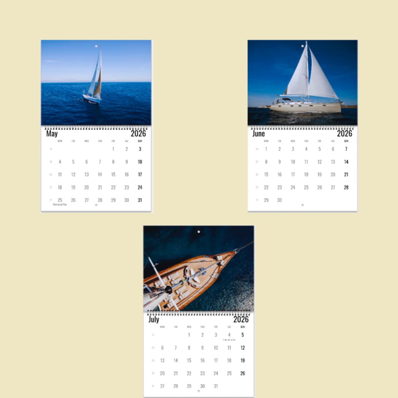 Sailboat Wall Calendar 2026 - Etsy UK