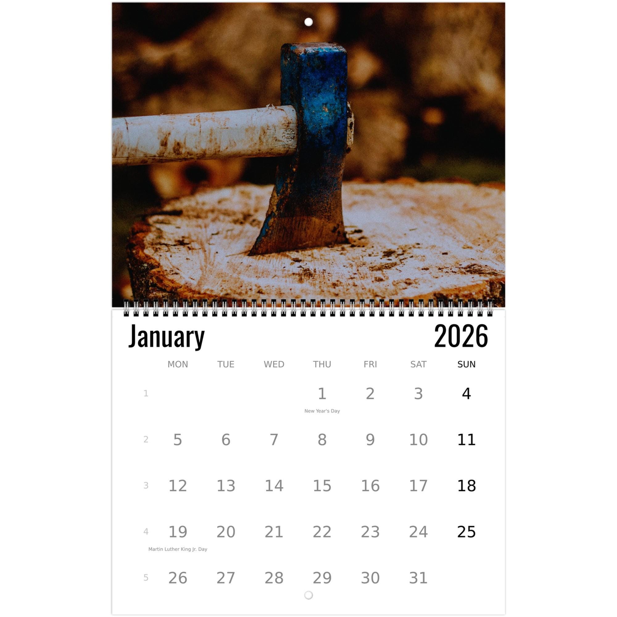 Lumberjack Wall Calendar 2026 - Etsy