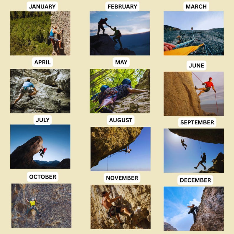 Rock Climbing Wall Calendar 2026 - Etsy