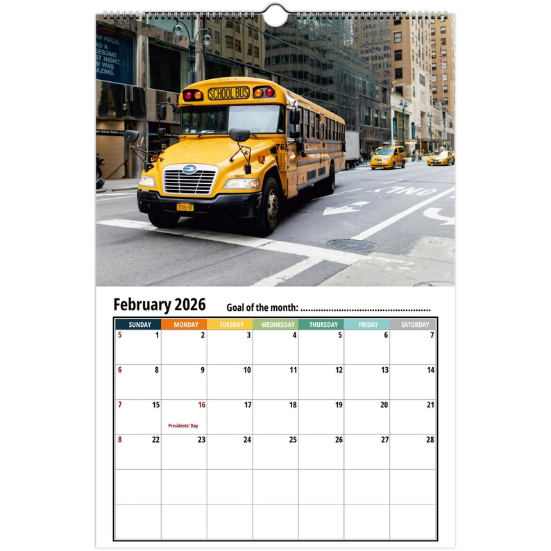 School Bus Wall Calendar 2026 - Etsy