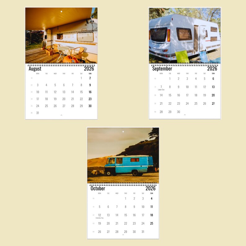Camper Van Wall Calendar 2026 - Etsy