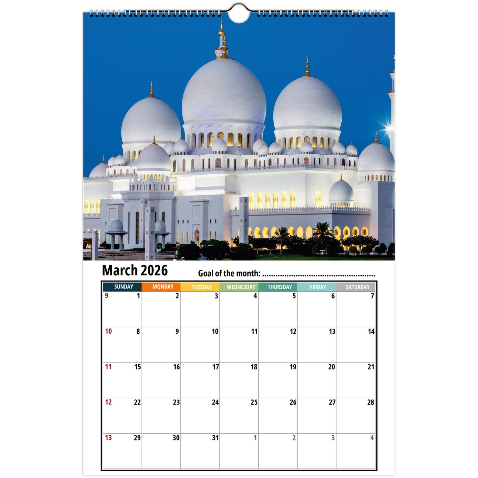 Mosque Wall Calendar 2026 - Etsy
