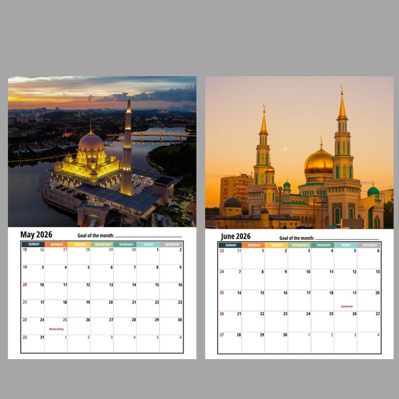 Mosque Wall Calendar 2026 - Etsy