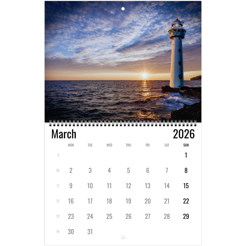 Lighthouse Wall Calendar 2026 - Etsy