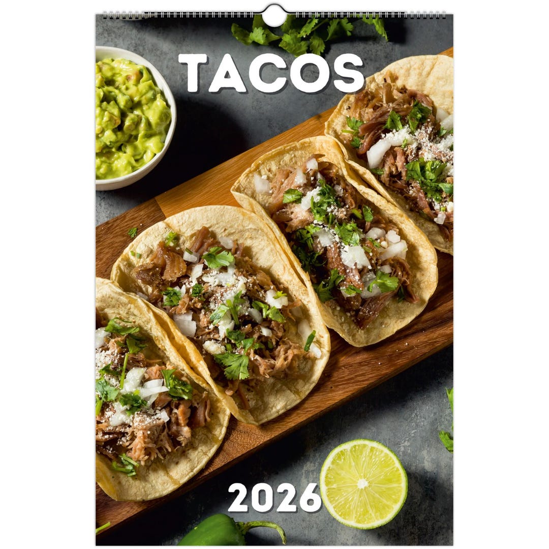 Tacos Wall Calendar 2026 - Etsy