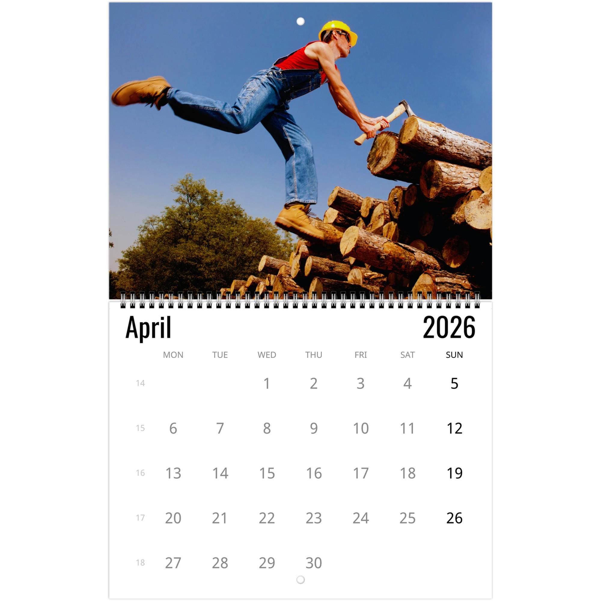 Lumberjack Wall Calendar 2026 - Etsy