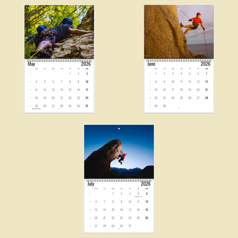 Rock Climbing Wall Calendar 2026 - Etsy