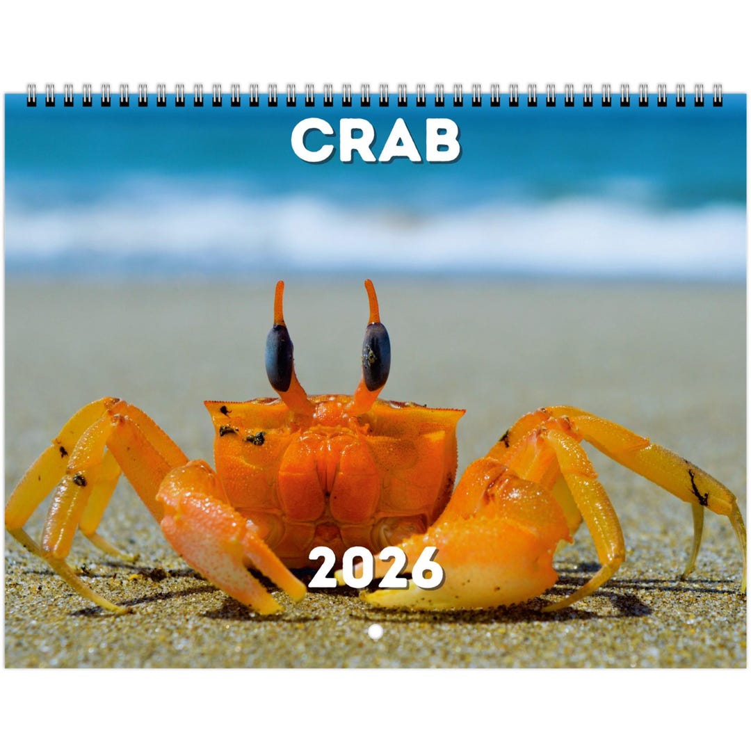 Crab Wall Calendar 2026 - Etsy