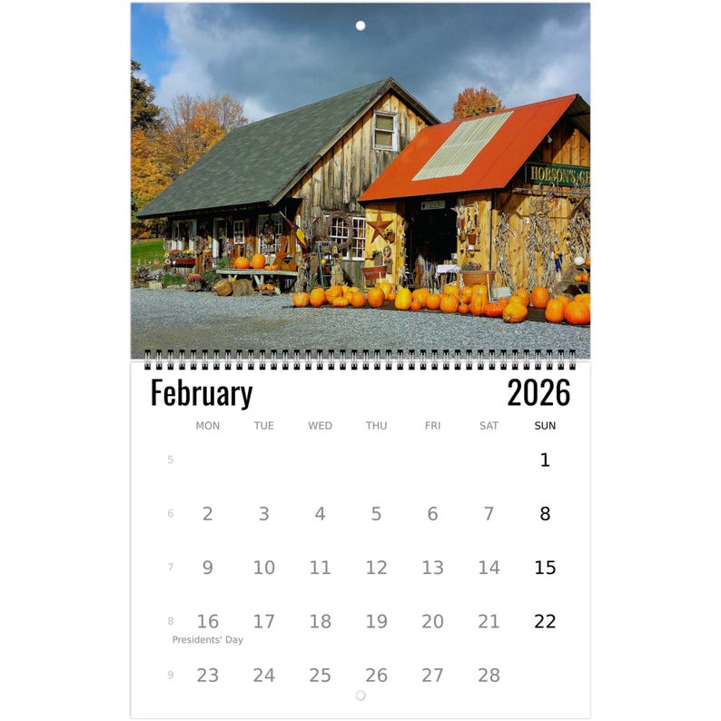 Vermont Wall Calendar 2026 - Etsy