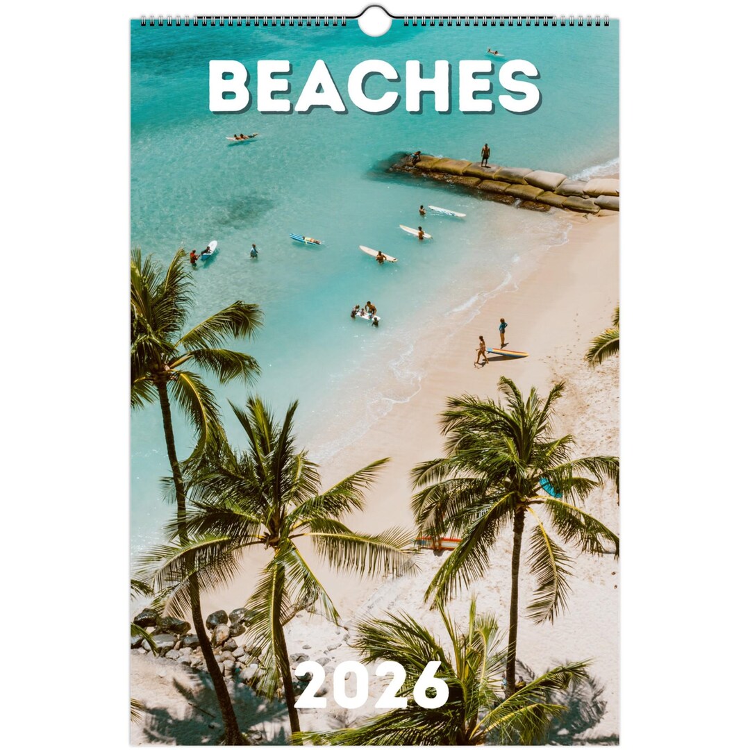 Beaches Wall Calendar 2026 - Etsy