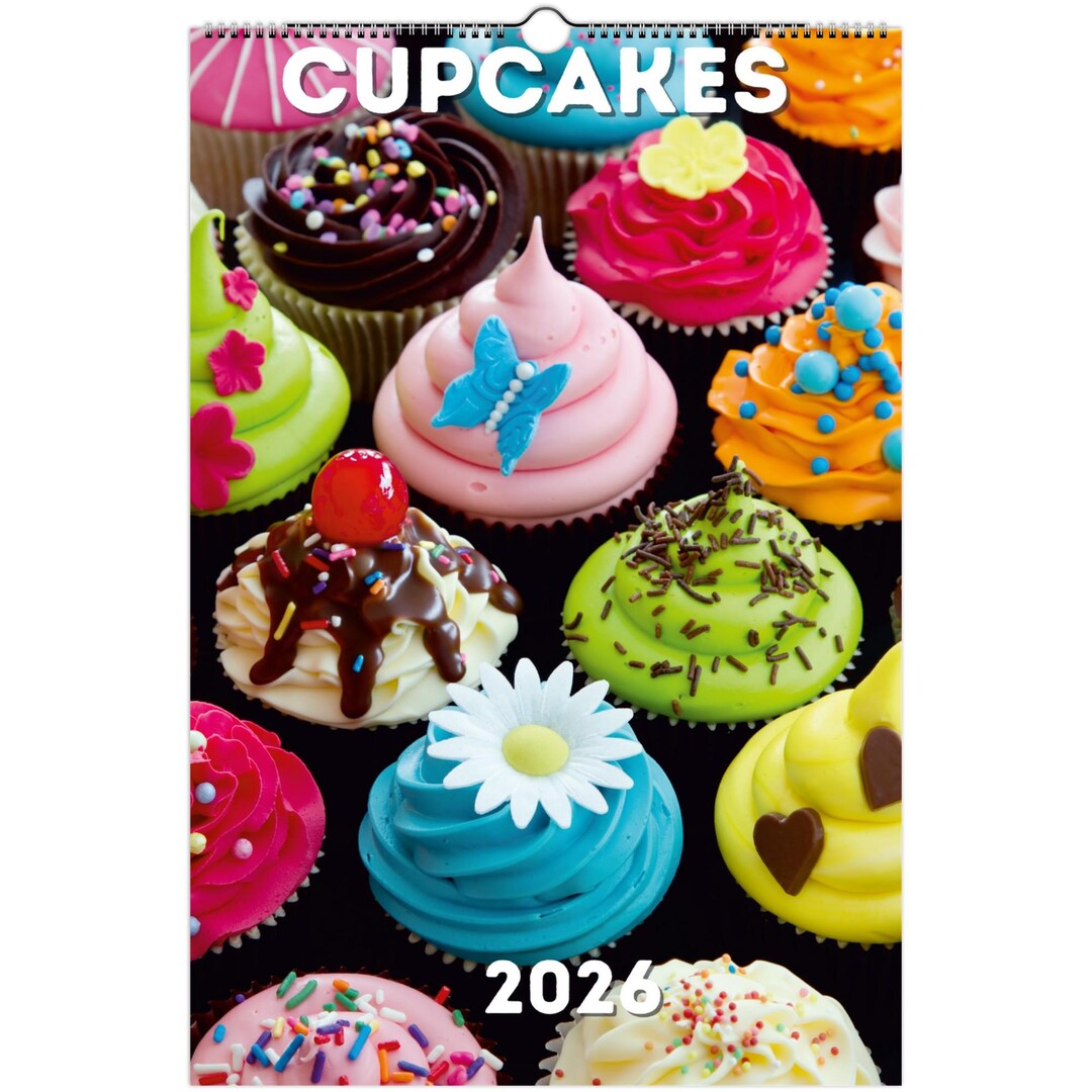 Cupcakes Wall Calendar 2026 - Etsy