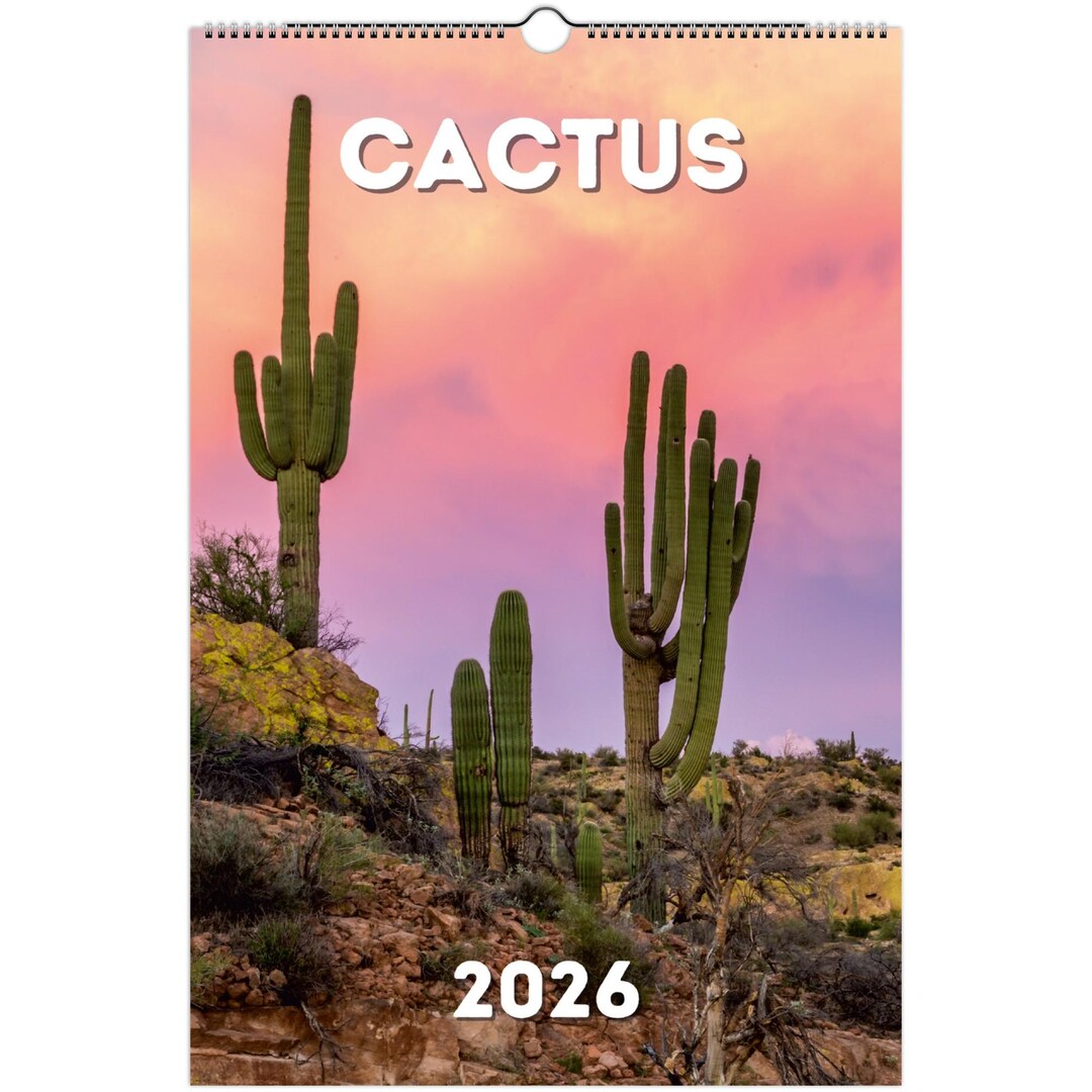 Cactus Wall Calendar 2026 - Etsy