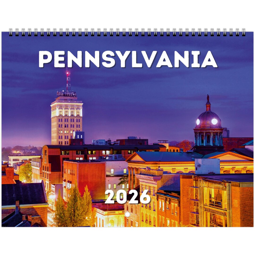 Pennsylvania Wall Calendar 2026 - Etsy