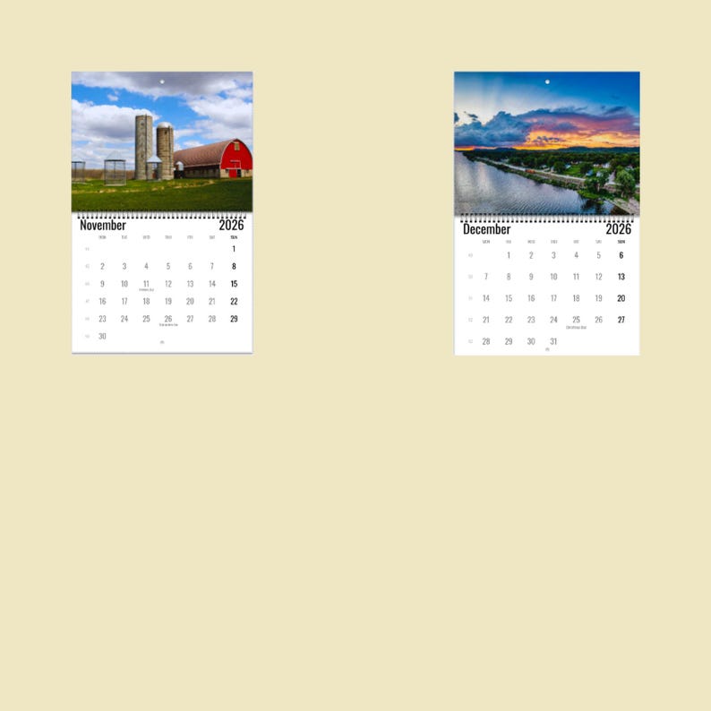 Wisconsin Wall Calendar 2026 - Etsy