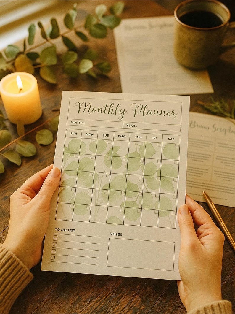 Monthly Planner Printable | Undated Faith Planner for Christian Women ...