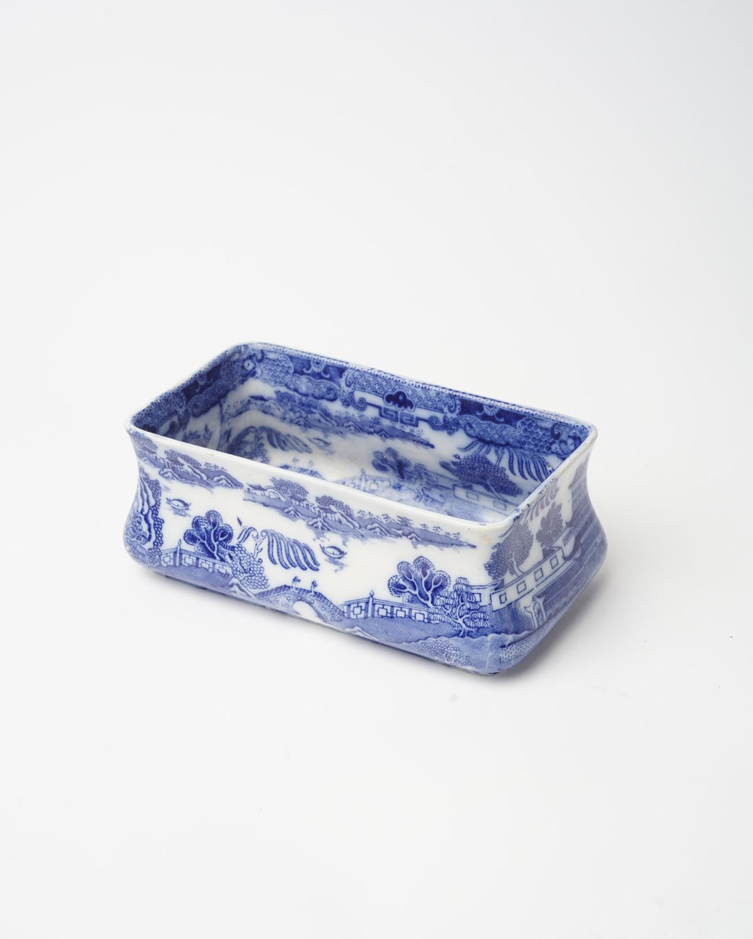 Maling “willow Pattern” Rectangular Dish – Blue & White Transferware ...