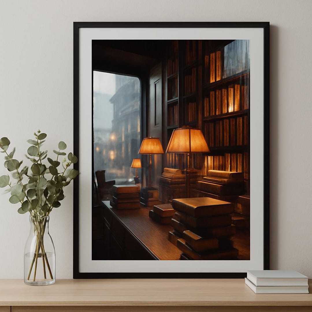 Cozy Rainy Bookstore Phone Wallpaper: 12 Vintage Library Backgrounds - Etsy